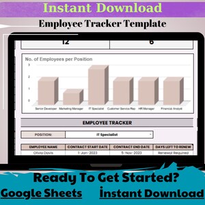 Employee Tracker Template: Editable Google Sheets (digital Download) - Etsy