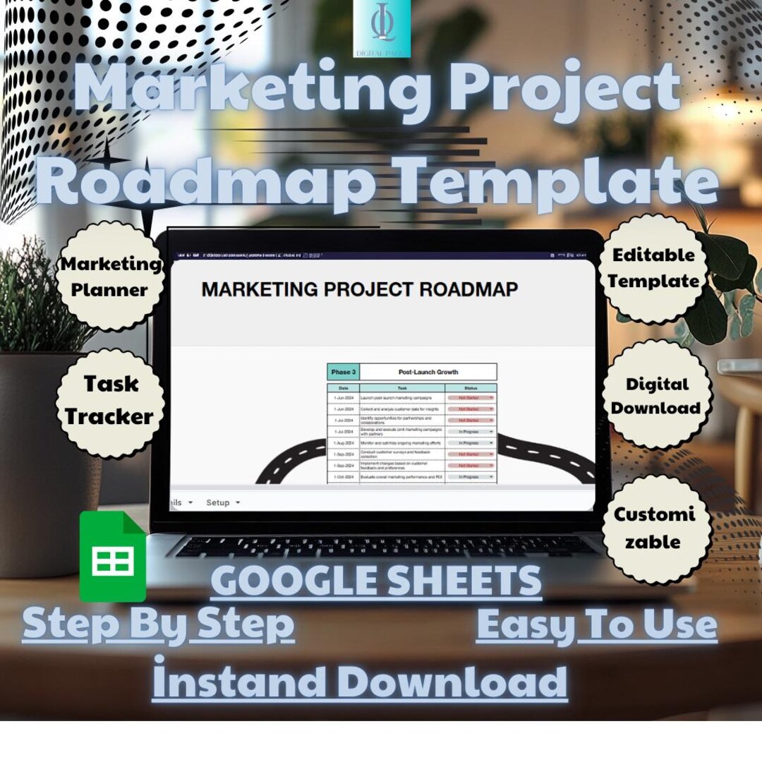 Marketing Project Roadmap Template, Editable Google Sheets, Easy to Use ...