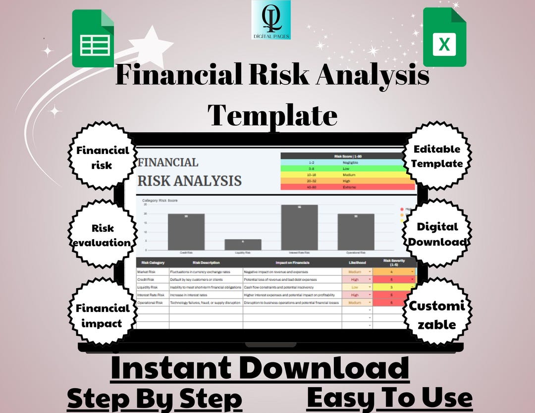 Financial Risk Analysis Template, Editable Google Sheets, Digital ...
