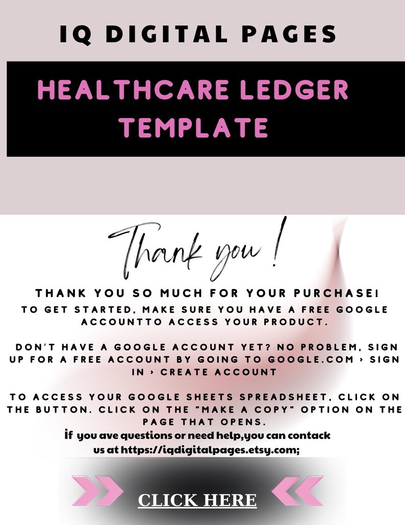 Healthcare Ledger Template, Editable Google Sheets, Digital Download ...