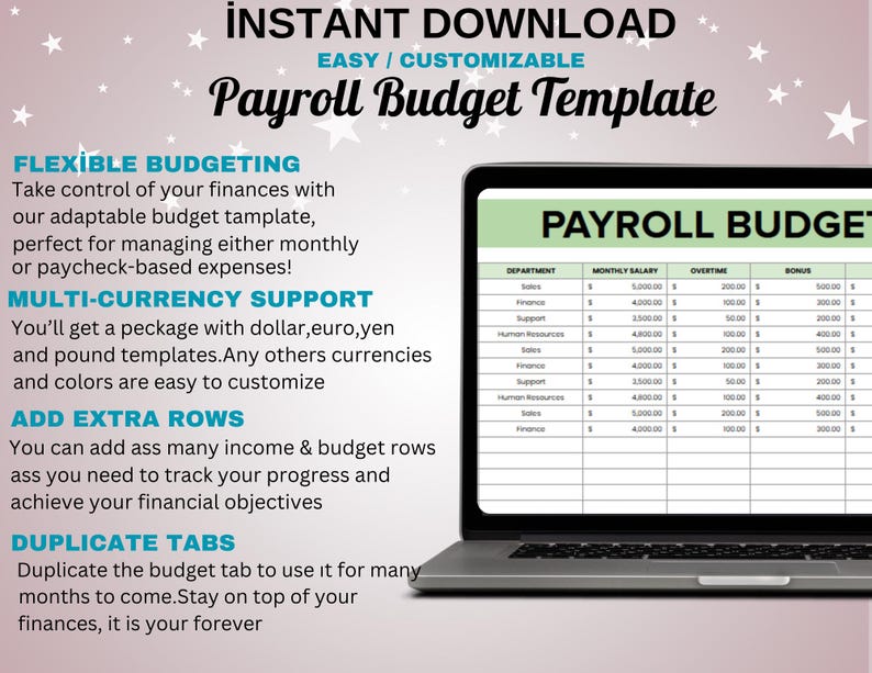 Payroll Budget Template | Employee Salary and Benefits Tracking ...