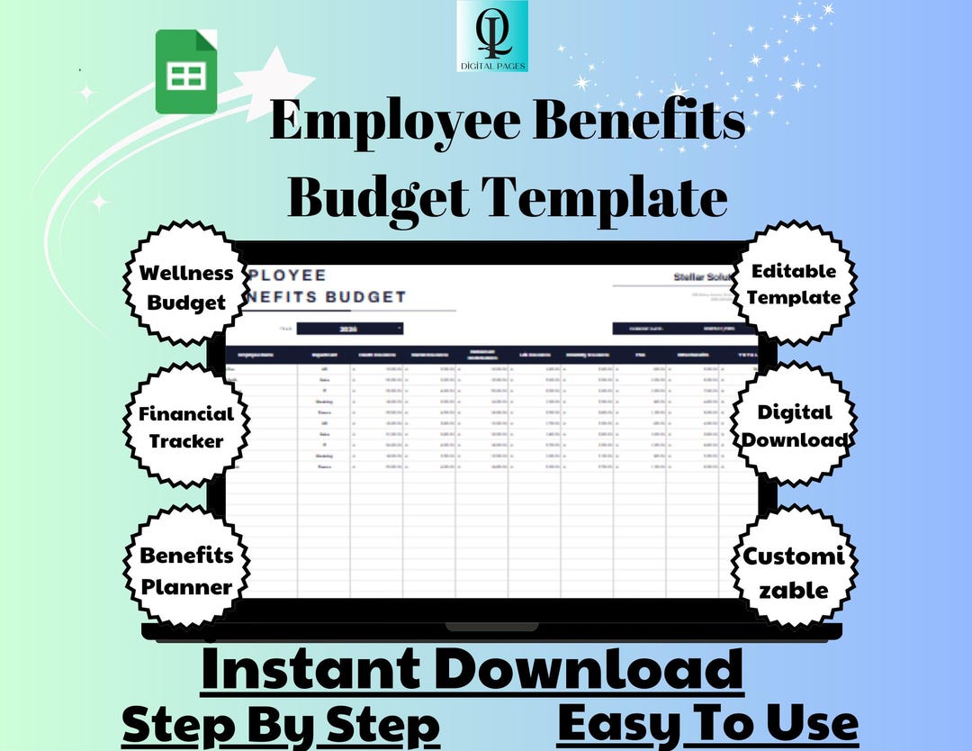 Employee Benefits Budget Template: Editable Google Sheets (digital ...