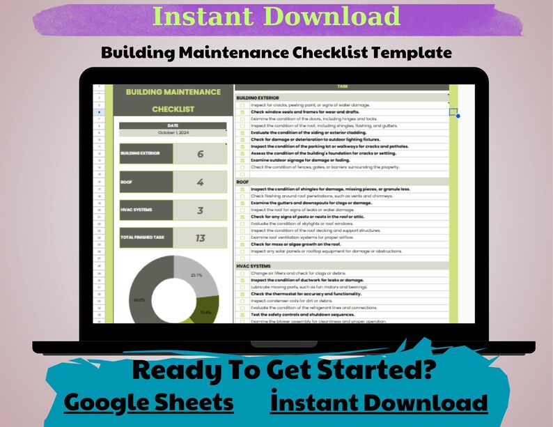 Building Maintenance Checklist Template: Editable Google Sheets ...