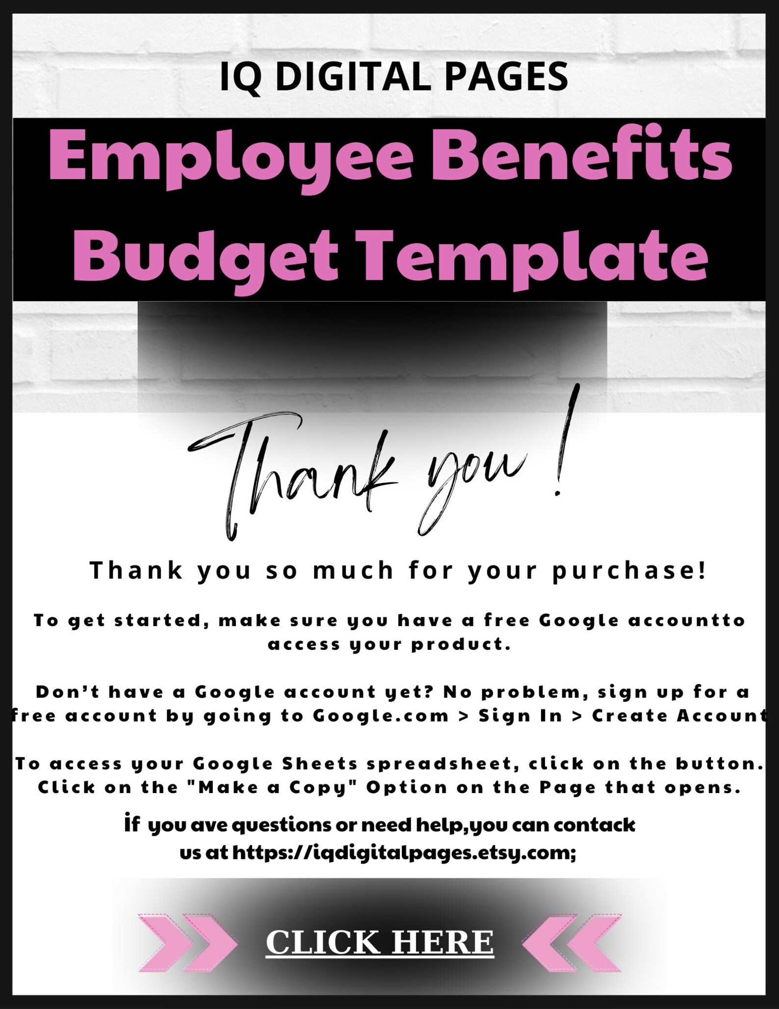 Employee Benefits Budget Template: Editable Google Sheets (digital ...