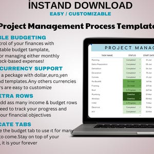 Project Management Process Template: Editable Excel & Google Sheets ...