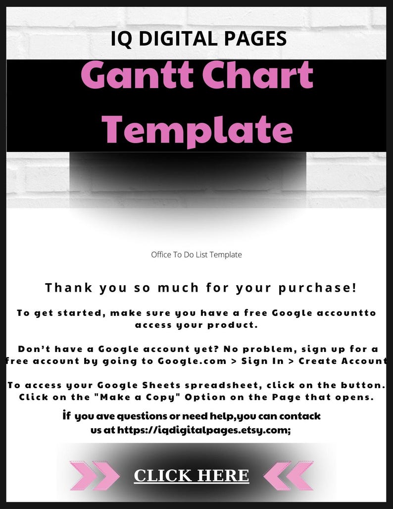 Gantt Chart Template: Project Planning in Google Sheets (digital ...