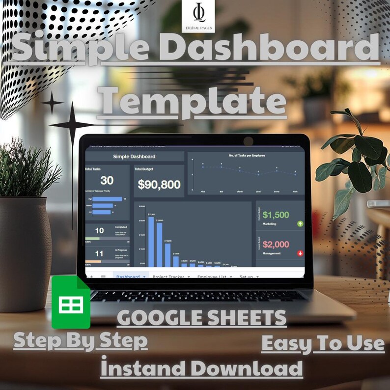 Simple Dashboard Template |google Sheets Business Planner ...
