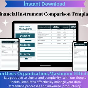 Financial Instrument Comparison Template, Editable Google Sheets ...