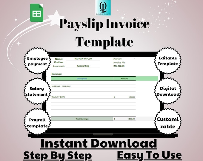 Pay Stub | Pay Slip | Pay Statement | Excel & PDF Templates | Digital ...