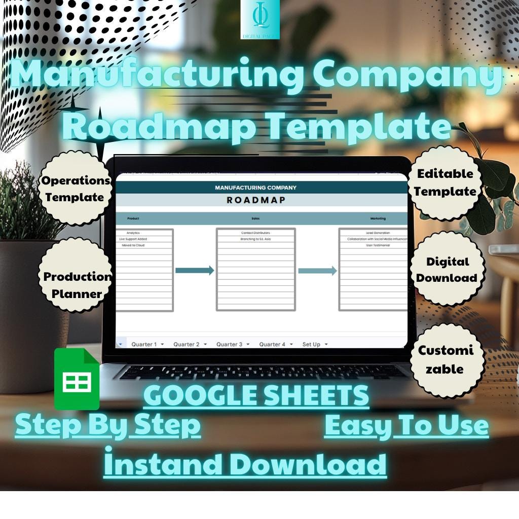 Manufacturing Company Roadmap Template, Editable Google Sheets, Easy to ...