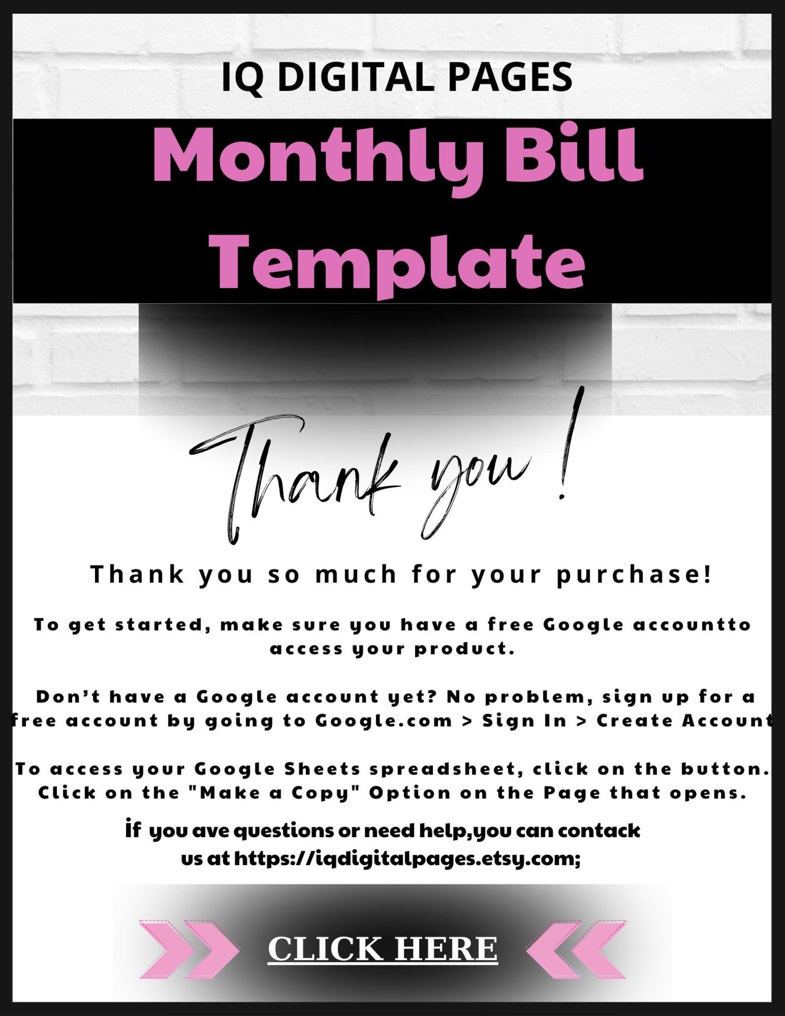 Monthly Bill Template, Editable Google Sheets, Digital Download for ...