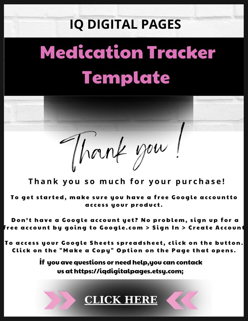 Medication Tracker Template, Editable Google Sheets, Digital Download ...