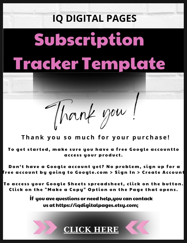 Subscription Tracker Template: Editable Google Sheets (digital Download ...