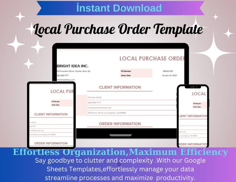 Local Purchase Order Template, Digital Download, Editable & Easy to Use ...