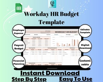 Workday HR Budget Template, Editable Google Sheets for HR Financial ...