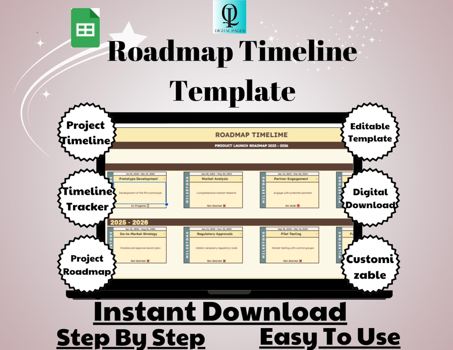 Roadmap Timeline Template|google Sheets | Plan&track Projects ...