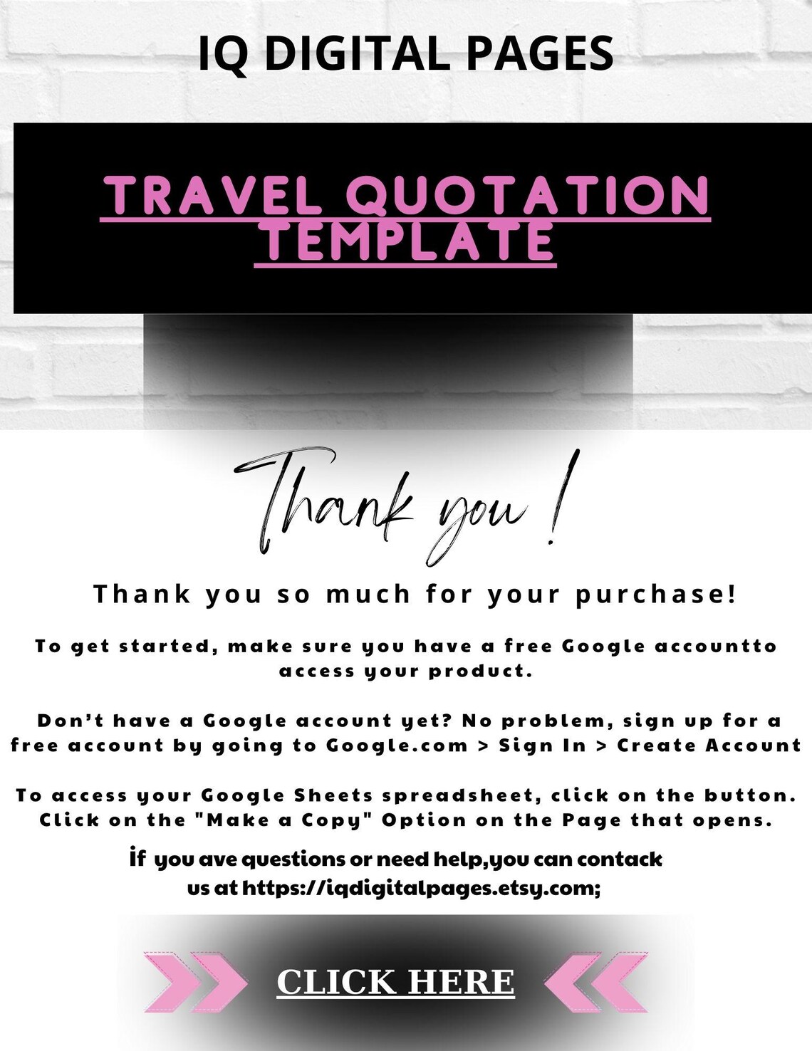 Travel Quotation Template, Editable Google Sheets, Easy to Use Digital ...