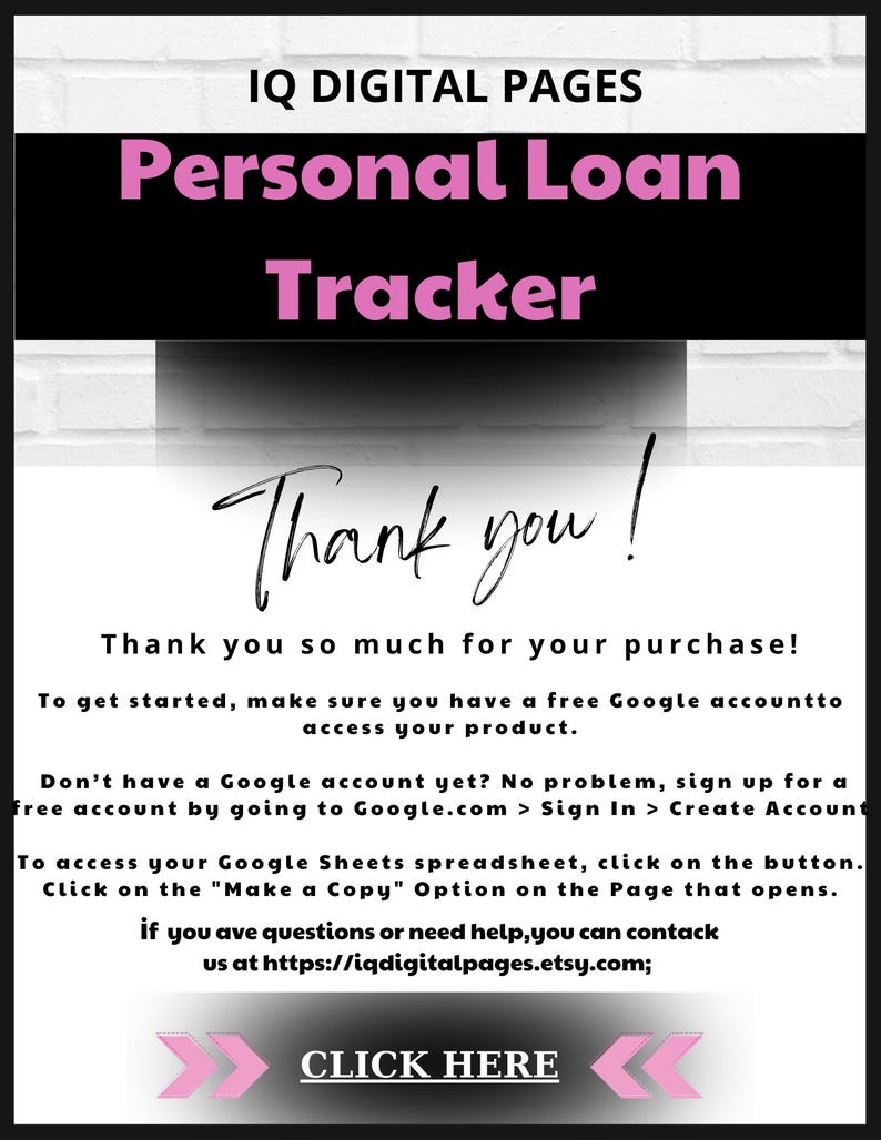 Personal Loan Tracker Template, Editable Google Sheets, Digital ...