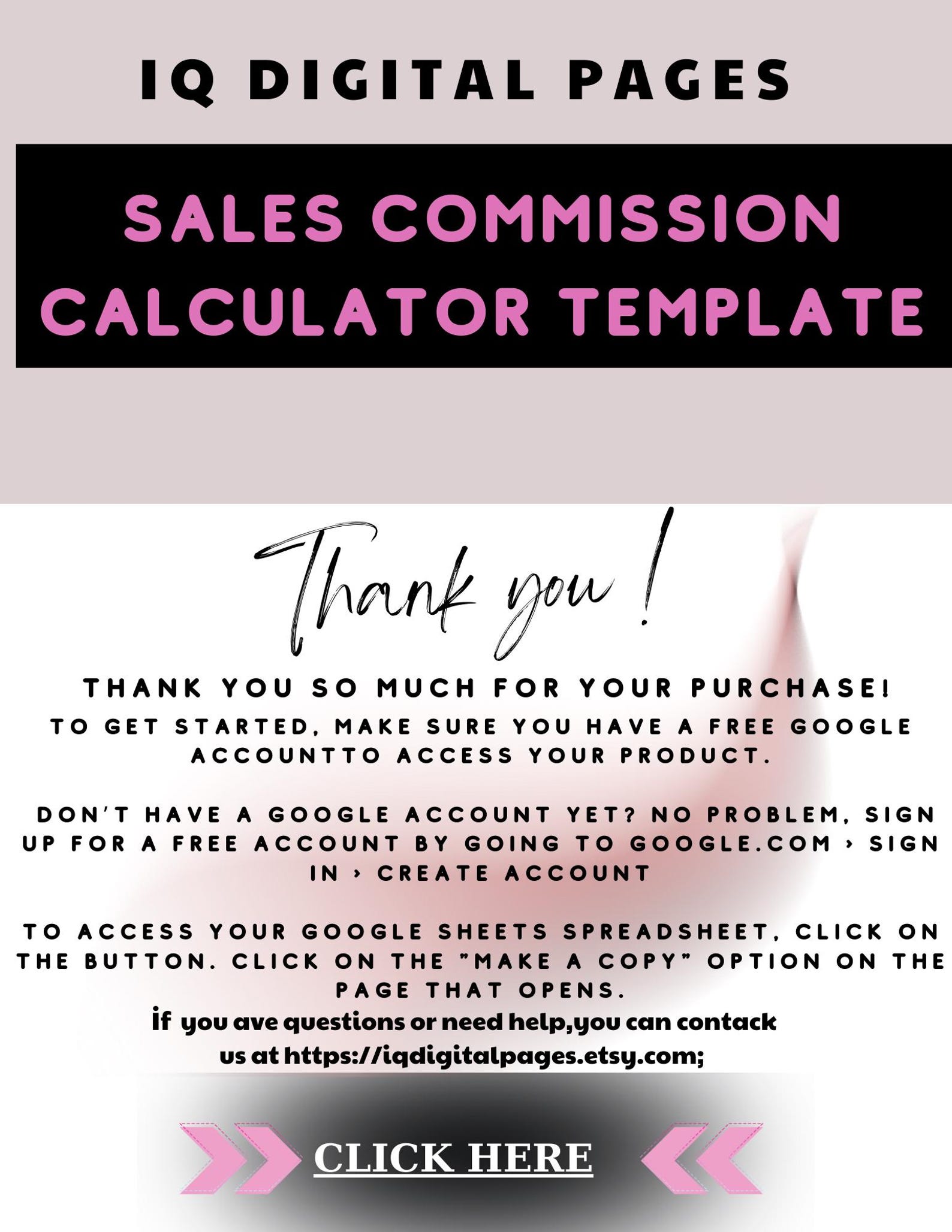 Sales Commission Calculator Template: Editable Google Sheets (digital ...