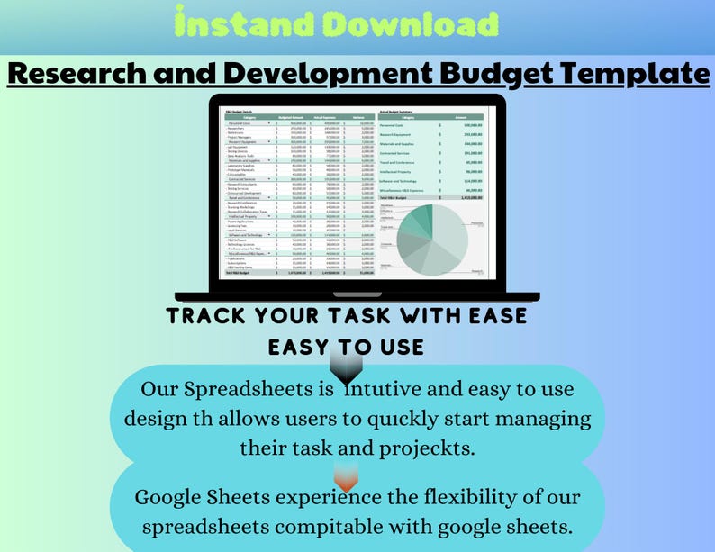 Research and Development Budget Template, Editable Google Sheets ...