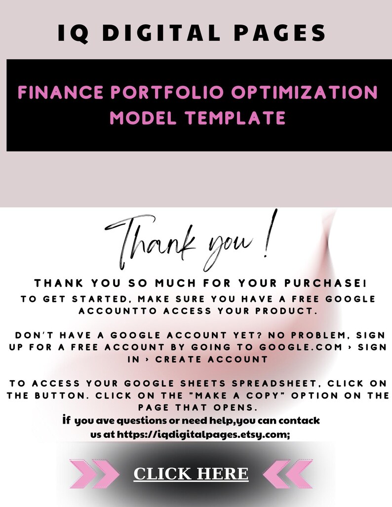 Finance Portfolio Optimization Model Template: Google Sheets Investment ...