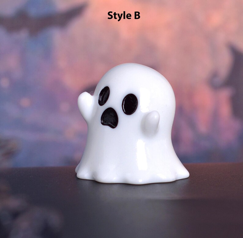 Cute Halloween Figurine, Tiny Resin Ghost Figure, Halloween Desktop ...