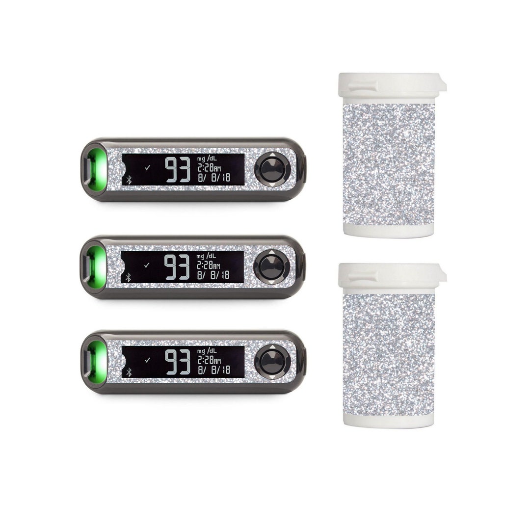 Silver Shimmer Vinyl Decal for Contour Next ONE Blood Glucose Meter ...