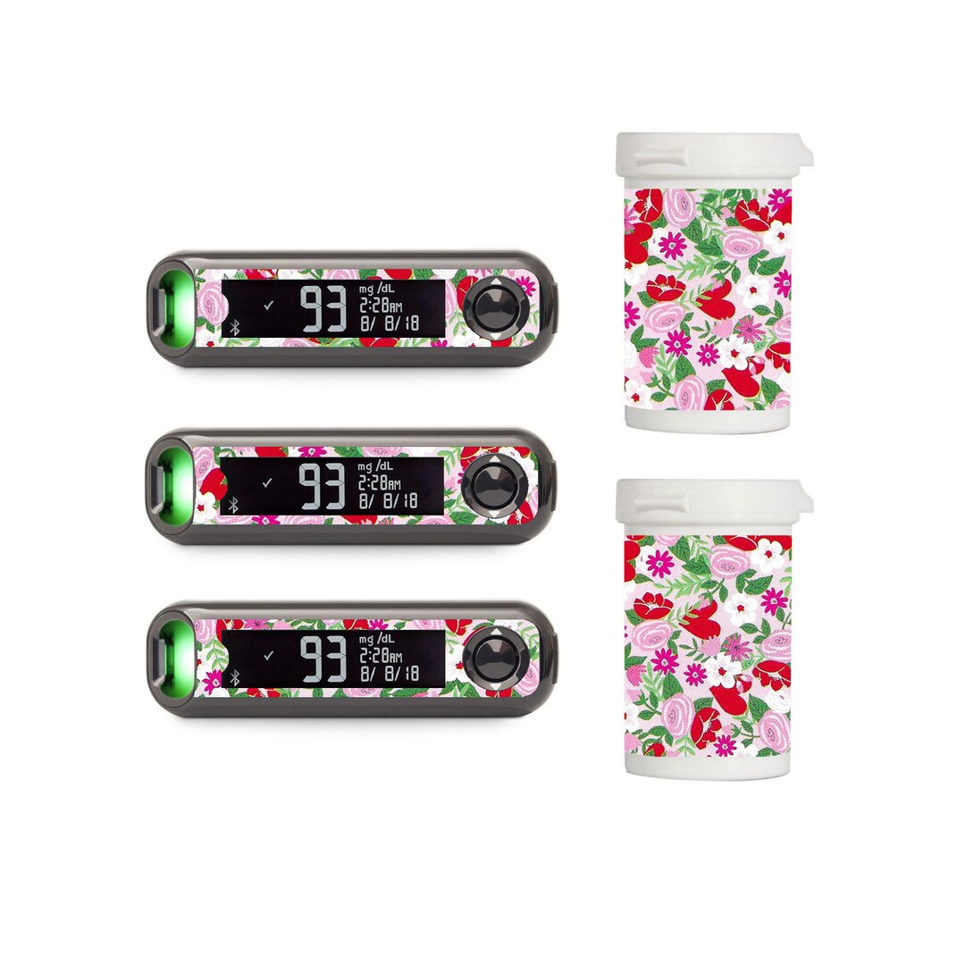 Valentine Flower Vinyl Decal for Contour Next ONE Blood Glucose Meter ...