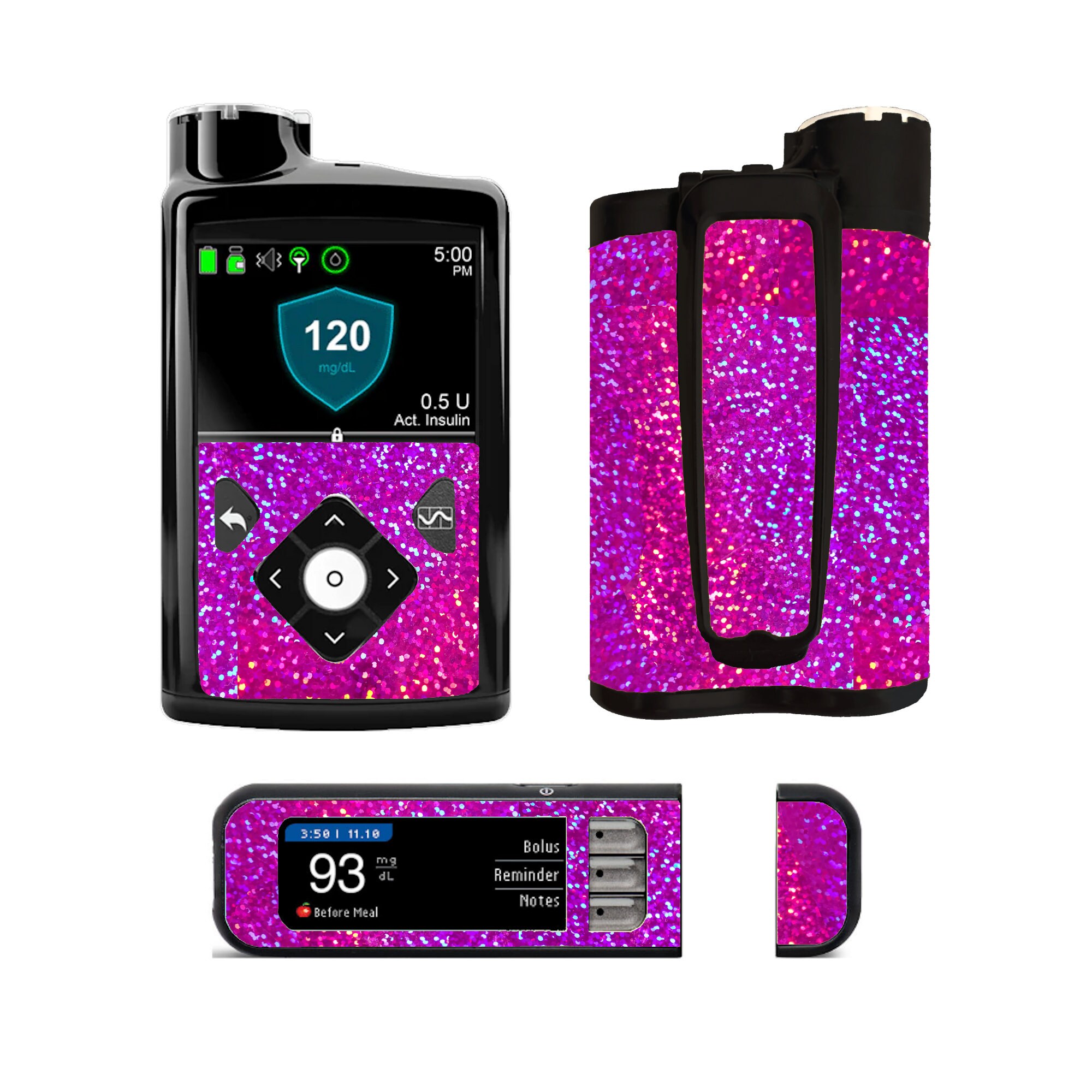 Pink Holographic Shimmer Vinyl Decal for Contour Next ONE Blood Glucose ...