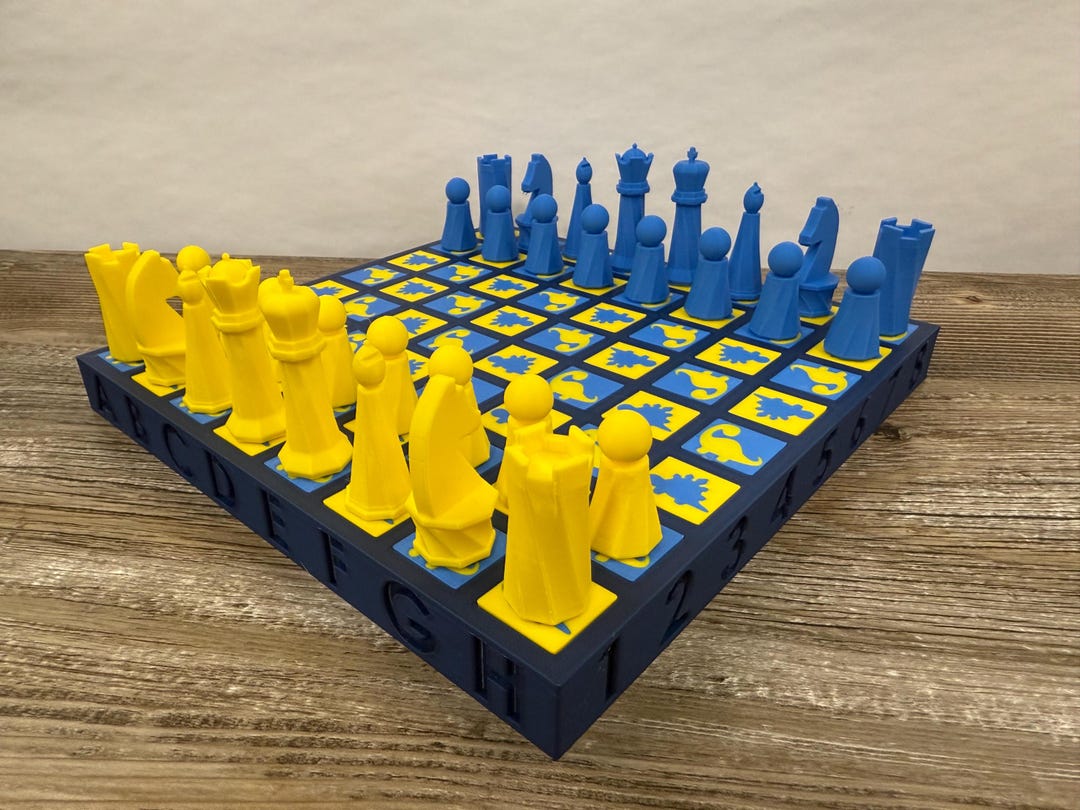 Dino Chess Set, 3D Printed, Chess Gift, Desk Chess, Chess Gift ...