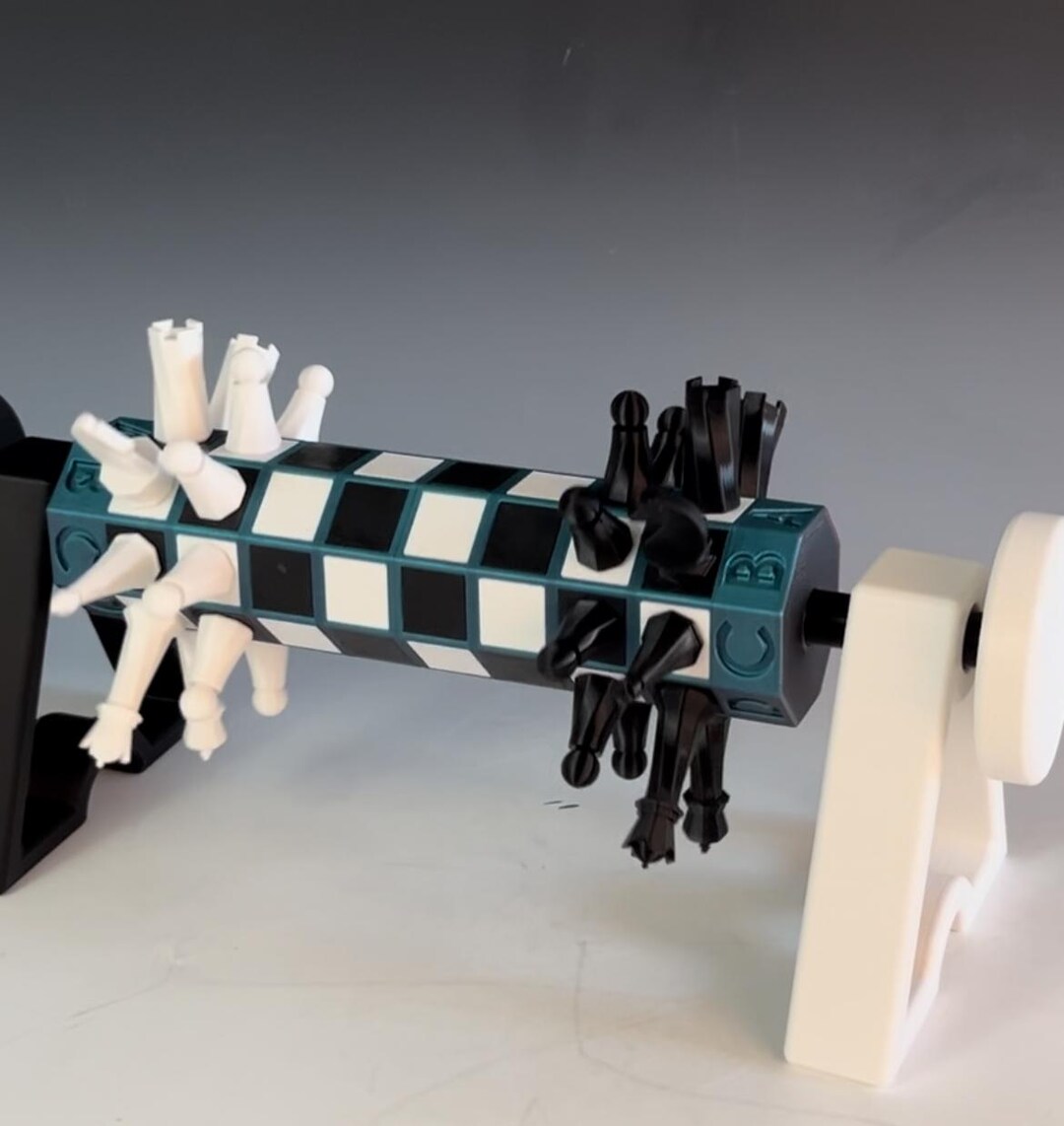 Rotating Chess Set - Rotating Checker Set - Dual Color, Unique Chess ...