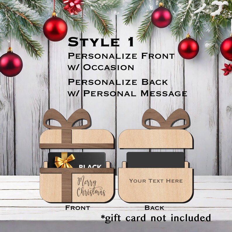Personalized Gift Card Holder Set for Holidays & Any Occasion Cute Gift ...