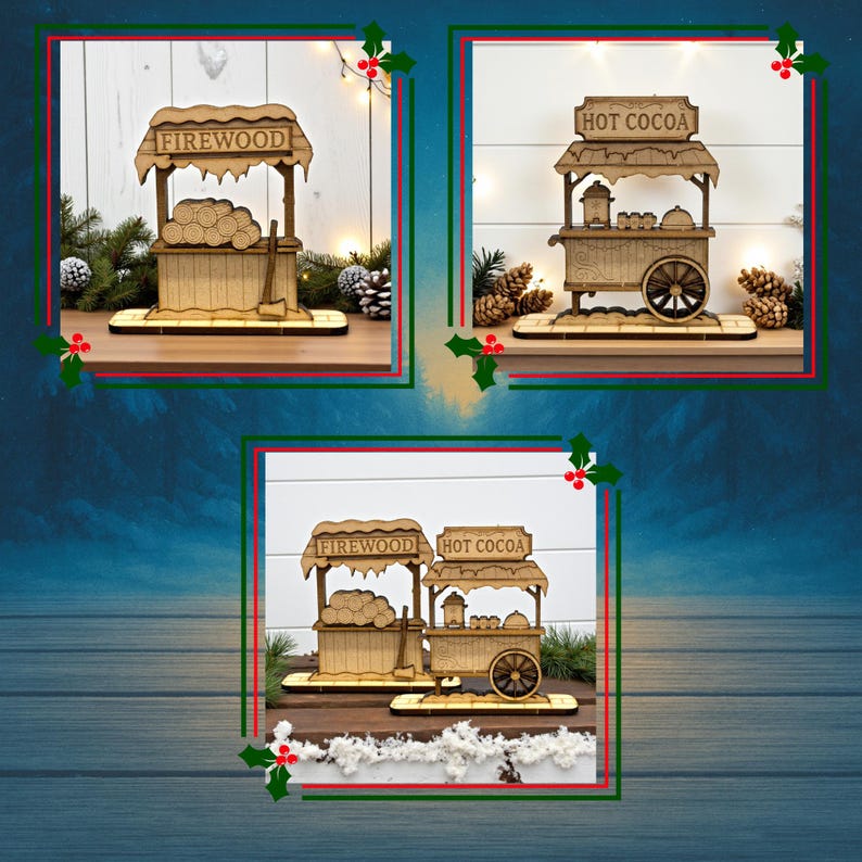 Town Center Experience SVG Files – Gazebo, Carousel, Carts, Carolers ...