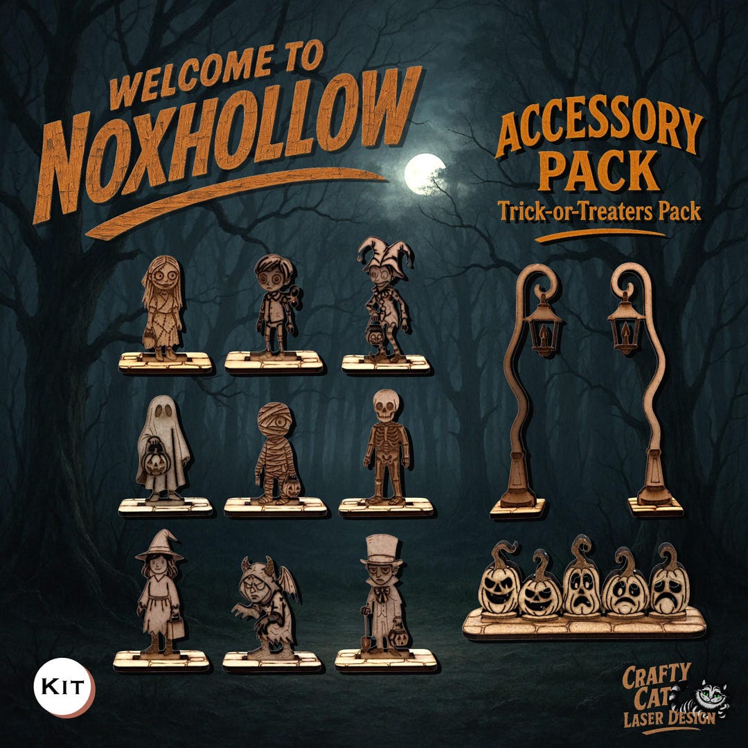 Trick-or-treater Figures Kit – Laser Cut Halloween Village Accessories ...