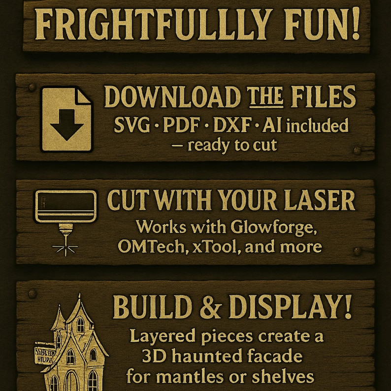 Whispering Shack SVG – Spooky Haunted House for Glowforge – Digital ...