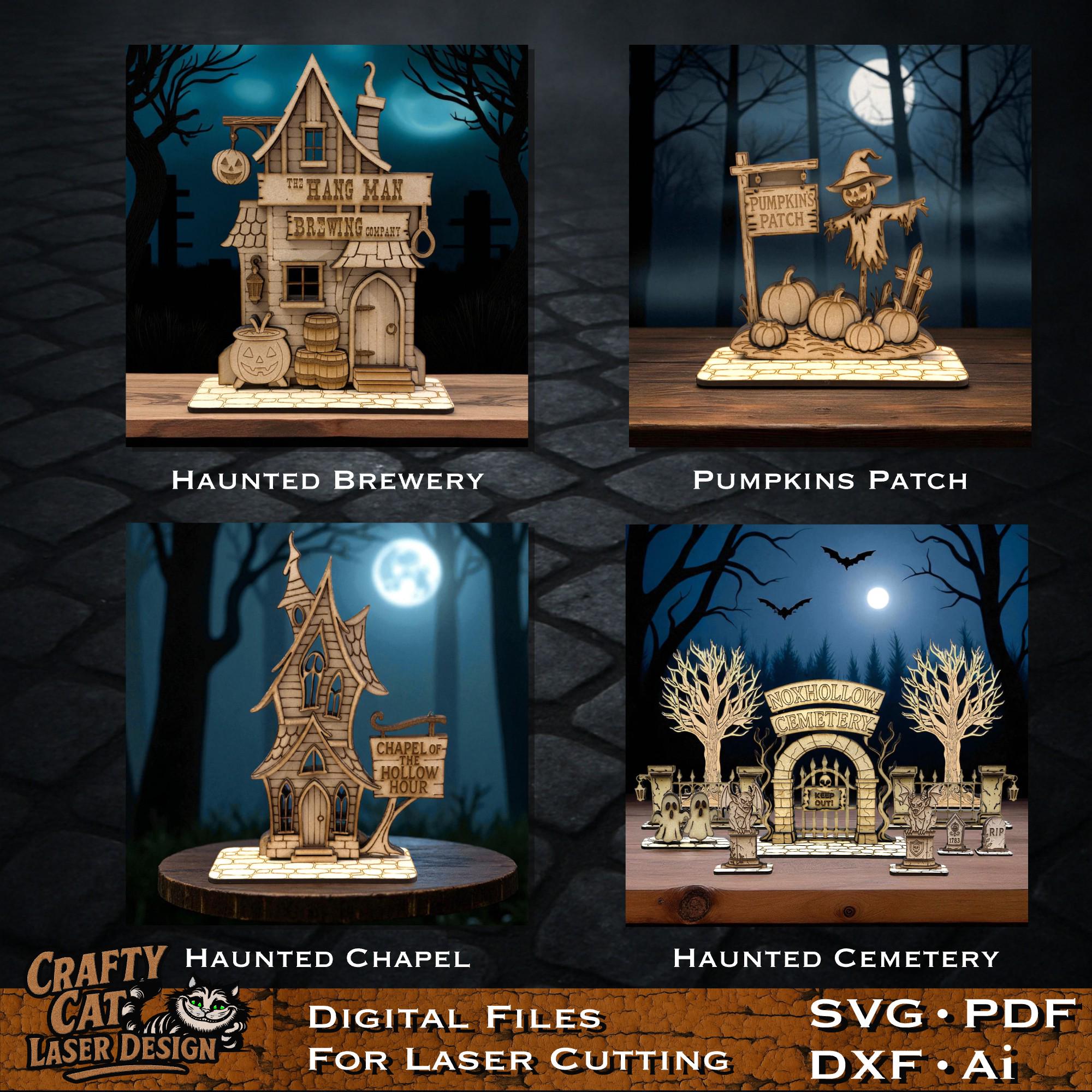 Ultimate Haunted Village SVG Bundle – 15 Halloween Houses + Cemetery ...