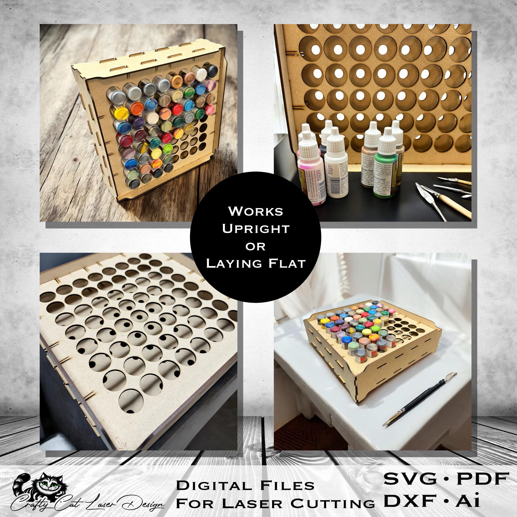 Paint Rack SVG, Laser Cut File for Glowforge, Dropper Bottle Organizer ...