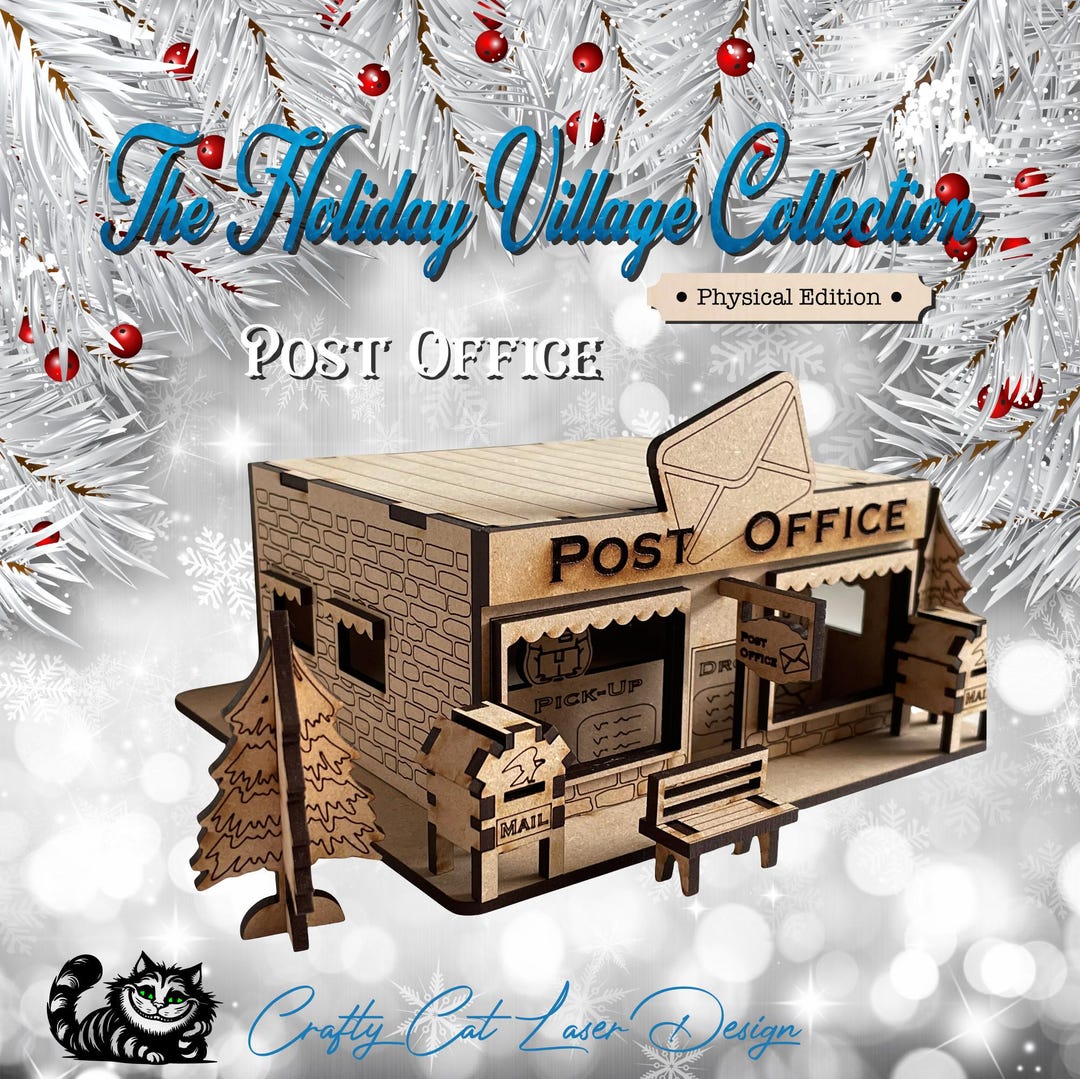 Christmas Post Office - Laser Cut Kit, Holiday Village Decor, DIY ...