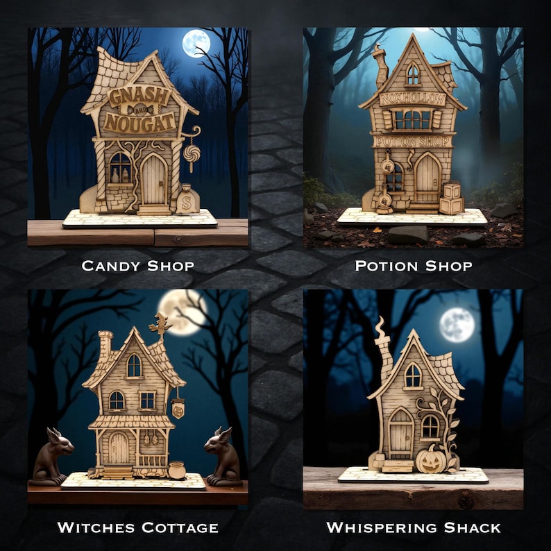 Halloween Village SVG Bundle – Glowforge Laser-cut Haunted Town With ...