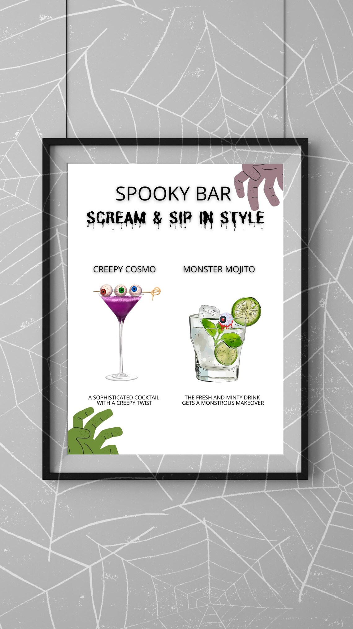 Spooky Sips Halloween Drink Menu Poster, Digital, Printable Halloween ...