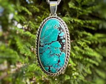 Navajo Made Mohave Turquoise Stones & Sterling Silver Lightning Bolt ...