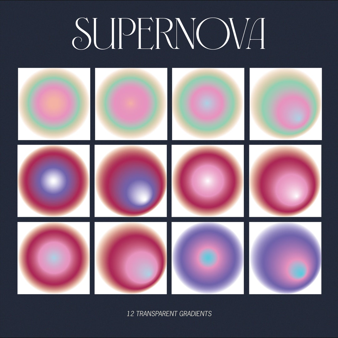 12 Supernova (interstellar Collection) Space Sun Blue Pink Round ...