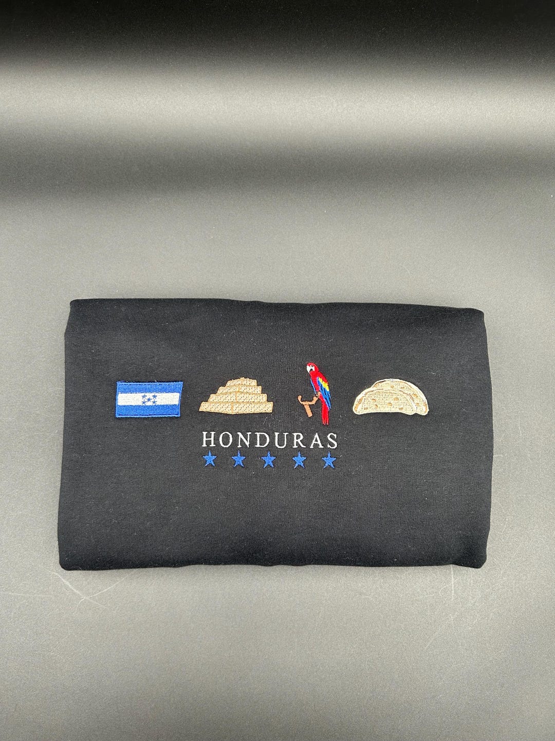 Honduras Embroidered Sweatshirt La Bandera, Copán Ruinas, Guara Roja, Baleadas, 5 Estrellas ...