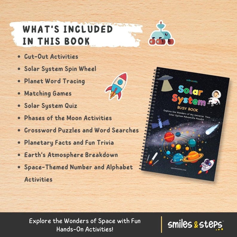 Solar System Busy Book | Space Learning for Curious Kids - Etsy