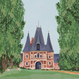 Elegant Chateau Wedding Invitation Template | Editable Printable ...