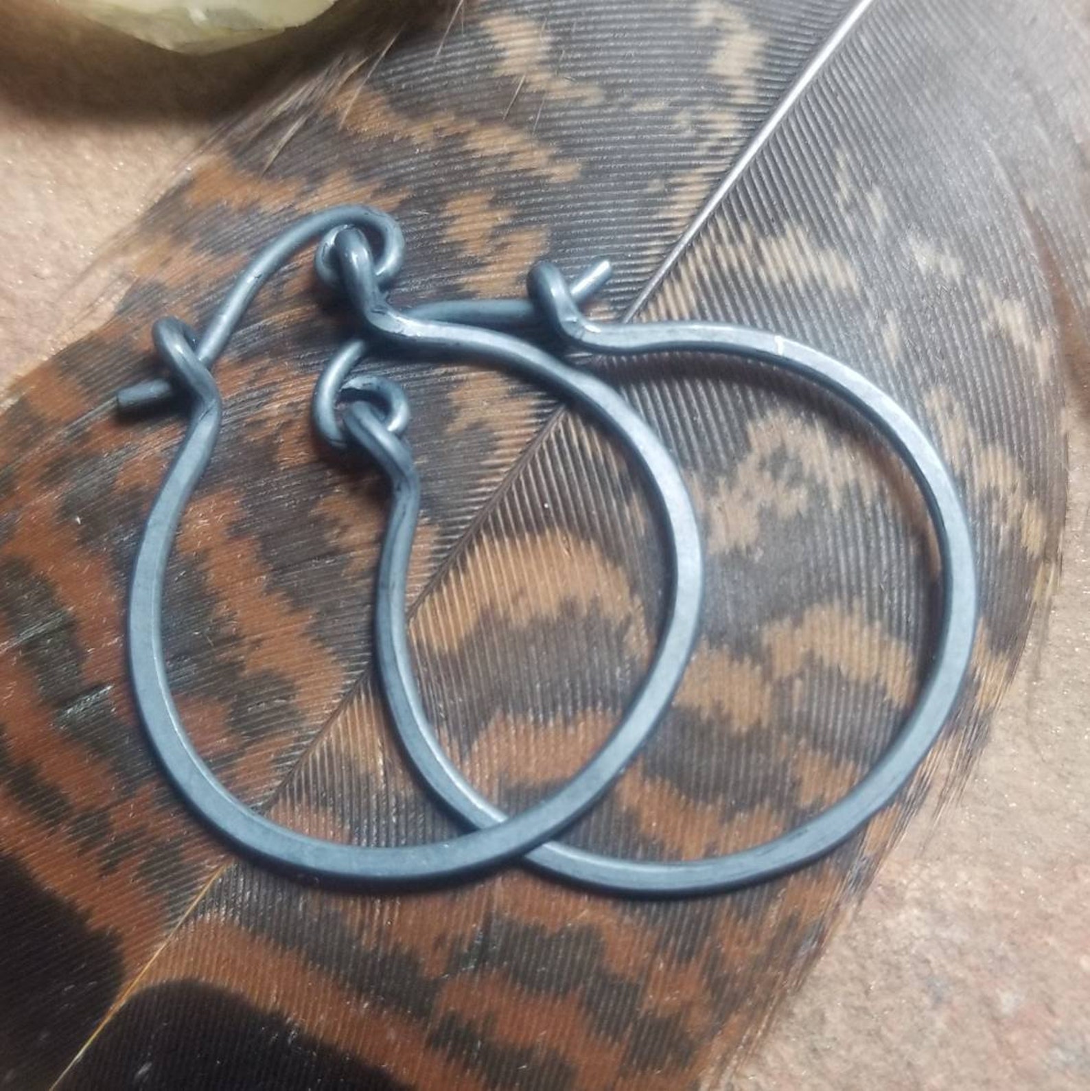 Simple Artifact 1-inch Hoop Earrings - Sterling Silver Chunky Shiny or ...