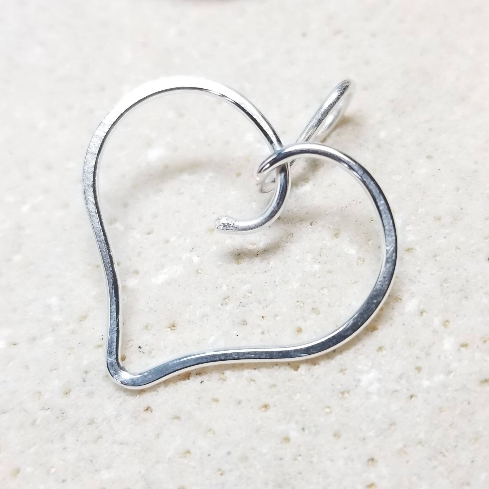 Heart Shaped Silver Charm Holder for Your Own Charms - Etsy