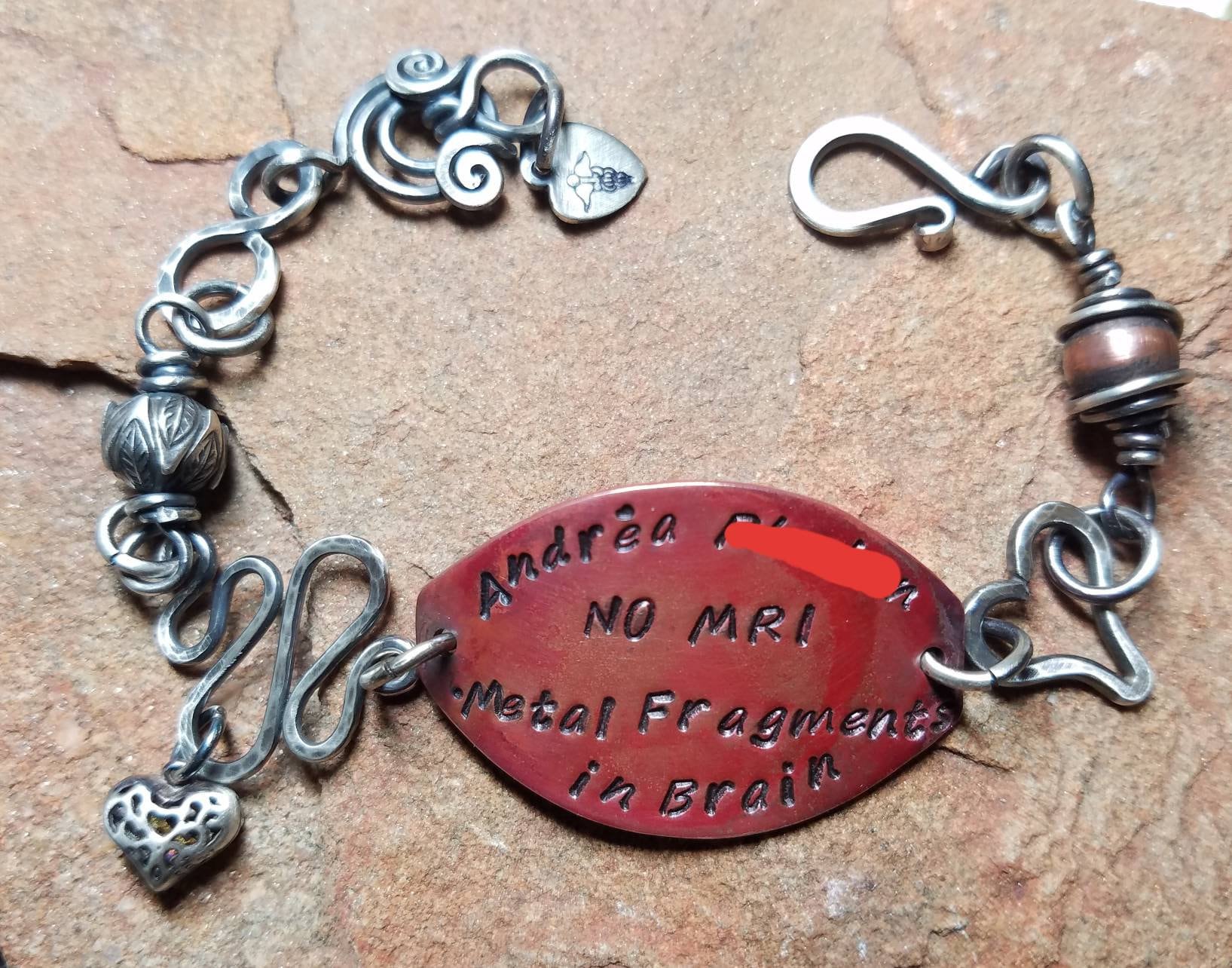 Sterling Silver Bohemian Swirl Medical ID or Personalized Medic Alert ...