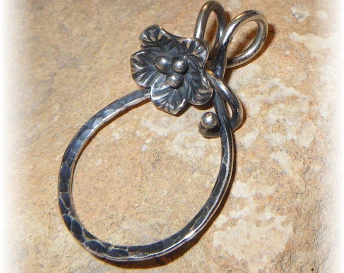 Unique Sterling Silver Charm Holder Thick Organic Floral - Etsy