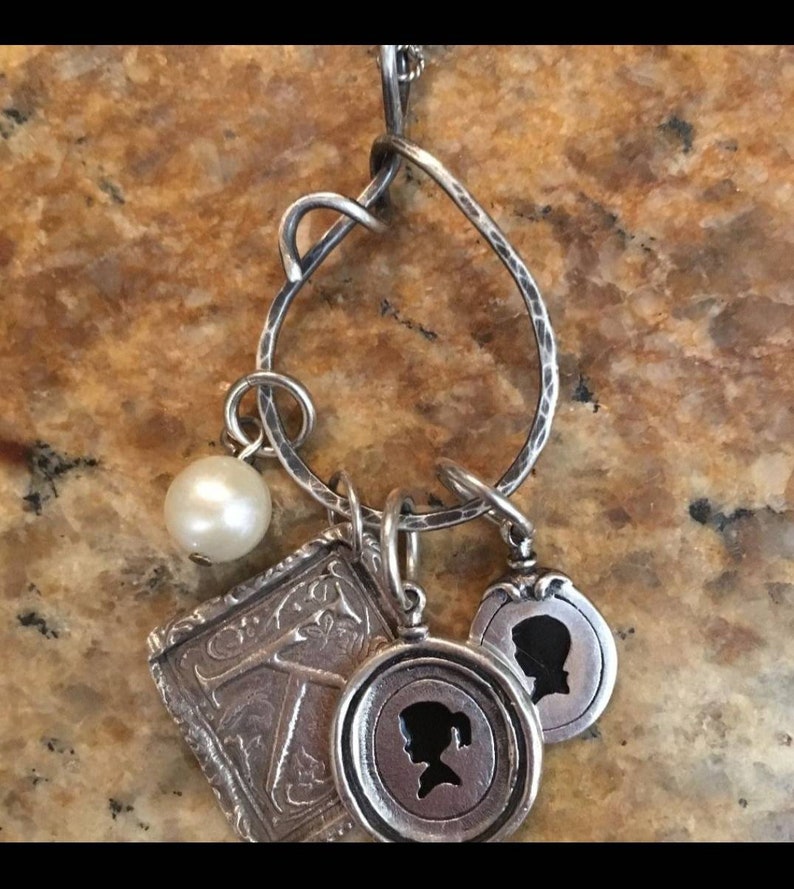 Unique Silver Charm Holder- Sterling Silver Thick Interlocking Vine for ...